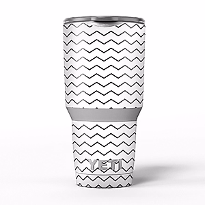 Design Skinz Slate Black Horizontal Chevron Pattern - Skin Decal Vinyl Wrap Kit Compatible with The Yeti Rambler Cooler Tumbler Cups