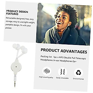 UKCOCO Wired Headphones Noise Cancelling Headphones Wired Ear Buds Headphone Wrap Noise Canceling Headphones Retractable Headphones Earplugs Earphone Soundproof Plug Sponge White