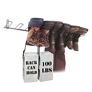 Rack'Em 4 Pair Boot Rack & Wader Hanger , 4.5"H x 35.25"W x 10.5"D
