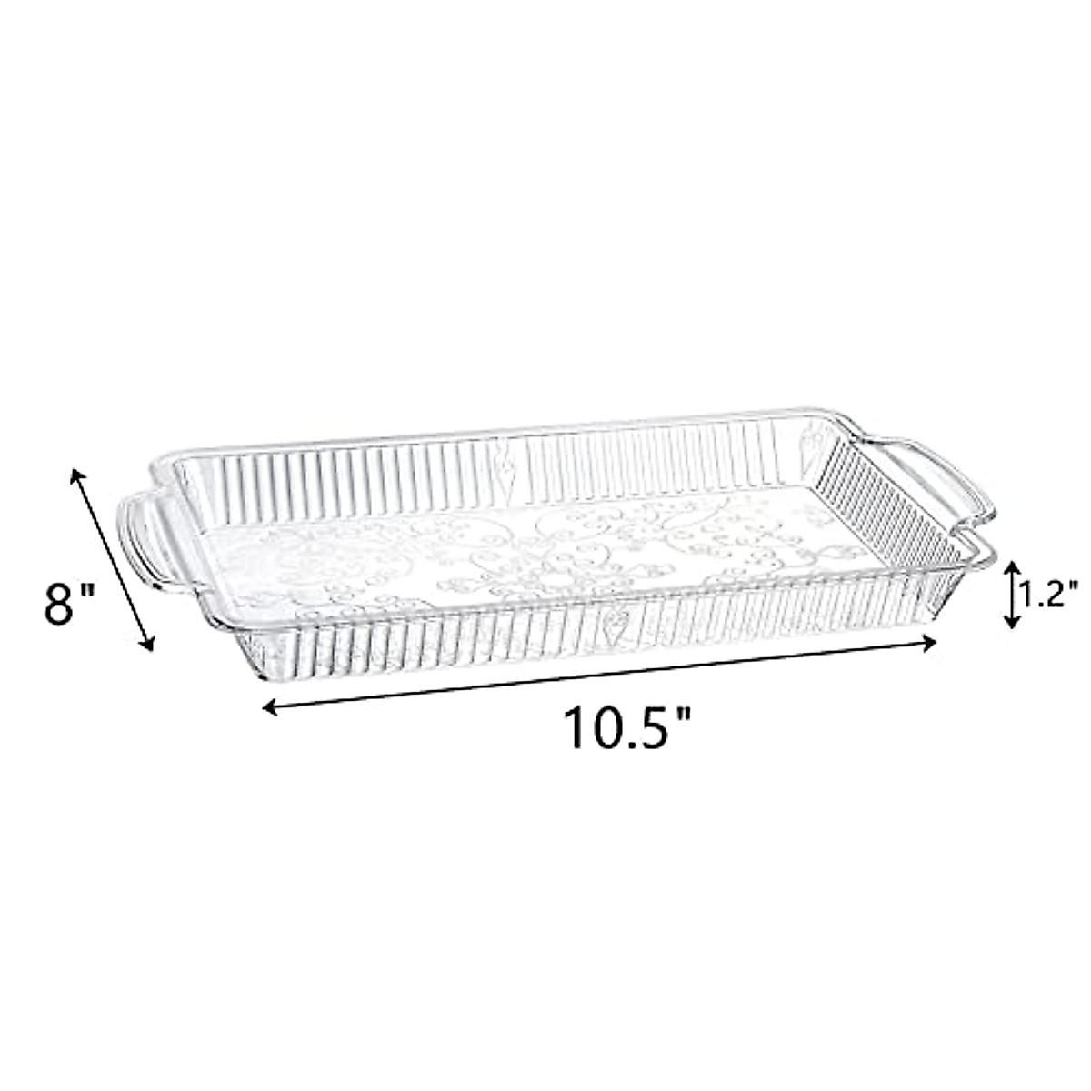 Lawei 10 Pack Plastic Dessert Cookie Platters, 12 x 8 Inch Reusable Food Serving Trays with Handles, Rectangular Serving Decorative Platter for Snack, Dessert Table, Wedding, Bathroom Vanity Table