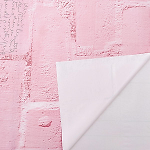 LovingWay English Quotes Drawer Liner 17.7x177 Inch Decor Classroom Wall Easy-to-Install PVC Corner Shelving Paper Pink Bricks