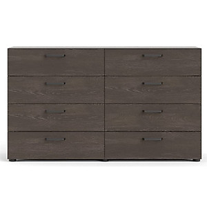 Tvilum Dallas 8 Drawer Double Dresser, Dark Chocolate