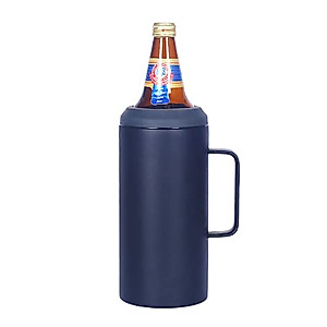 Gteller 40oz stainless steel cooler, double walled vacuum insulated bottle holder&keeper (Black)