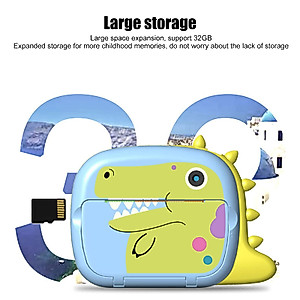 Instant Camera for Kids, 12MP WiFi 2.4 Inch IPS Screen Toddler Digital Camera with Print Paper, Dual Lens 8X Zoom 800mAh Selfie Camera Toys for Girls Boys (Pink)