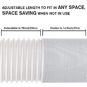 UNAOIWN Portable Air Conditioner Exhaust Hose. AC Vent Hose with 5.9"/15CM Diameter, Anti-Clockwise Thread & Length up to 78.7"
