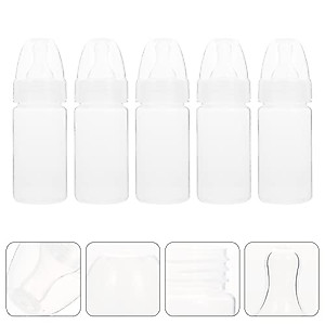 DOITOOL 15 Pcs Newborn Disposable Milk Bottles Babies Supple Milk Bottles Classic Clear Neck Bottles (White)