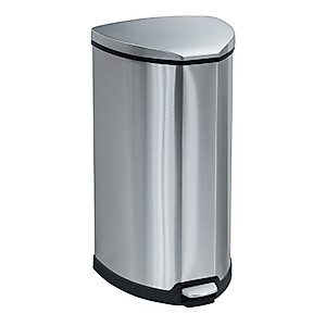 Safco Products Stainless Step-On Trash Can, 10-Gallon, Stainless Steel