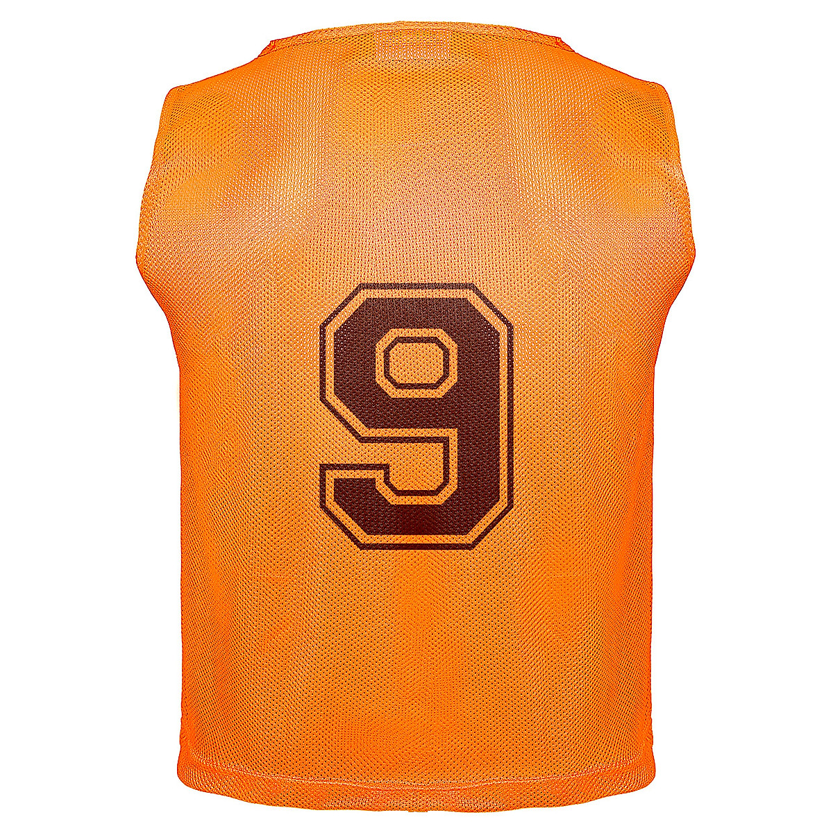 Athllete Duramesh Soccer Vest with Numbers (12 Vests) - Kids Youth and Adult Pinnies, Numbered Penny Jerseys for Soccer, Basketball, FootballL (Flame Orange Numbered, Large)