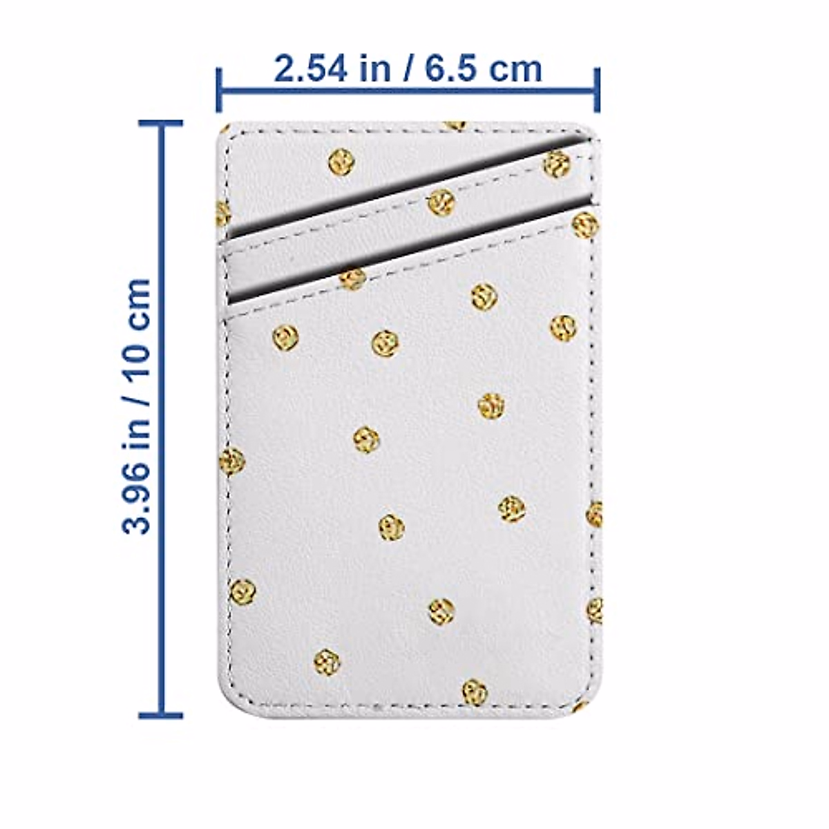 Diascia Pack of 2 - Cellphone Stick on Leather Cardholder ( Gold Shimmer Glitter Polka Dot Pattern Pattern ) ID Credit Card Pouch Wallet Pocket Sleeve