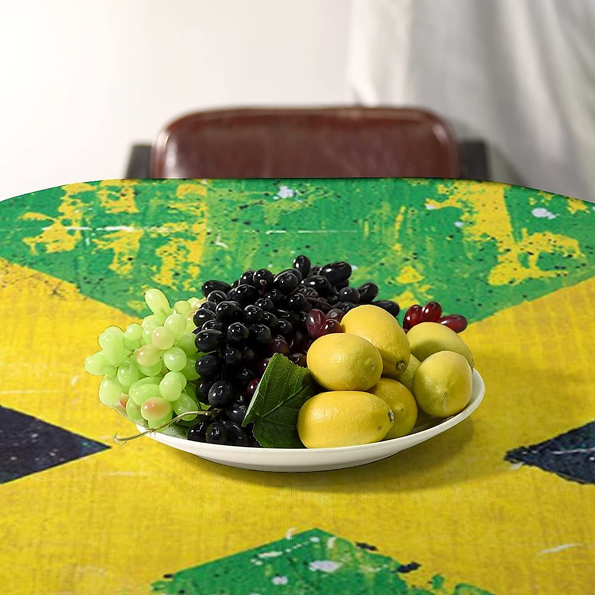 Retro Jamaica Flag Table Cloth Cover Linen Tablecloths Printed Fabric for Dinner Kitchen Party Holiday Decetotive