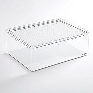 REPTI ZOO Magnetic Acrylic Enclosure, 16x12x6 Inch 5 Gallon Reptile Breeding Box Habitat Terrariums Cage for Tarantula Scorpion Sling Isopods Lizards Roach Invertebrates Spider Snake