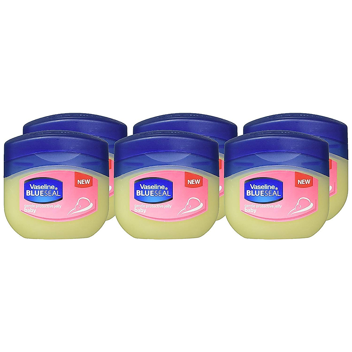 Set of Six Vaseline Baby Gentle Protective Petroleum Jelly- Travel Size, 1.7 Oz, 6 Count (Pack of 1)