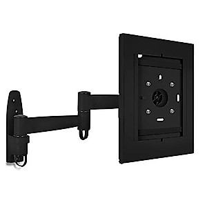 Mount-It! Swing Arm Wall Mount for iPad, iPad Pro, iPad Air, Samsung Tab A | Articulating iPad 10.2 Locking Kiosk | Secure Tablet Wall Mount Compatible With 10.2 and 10.5" Tablets (MI-3774B_G7), Black