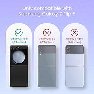 Maxdara for Z Flip 5 Case Hinge Protection with Built-in Glass Front Screen Protector, Support Wireless Charging Shockproof Protective Phone Case for Samsung Galaxy Z Flip 5 5G - Black