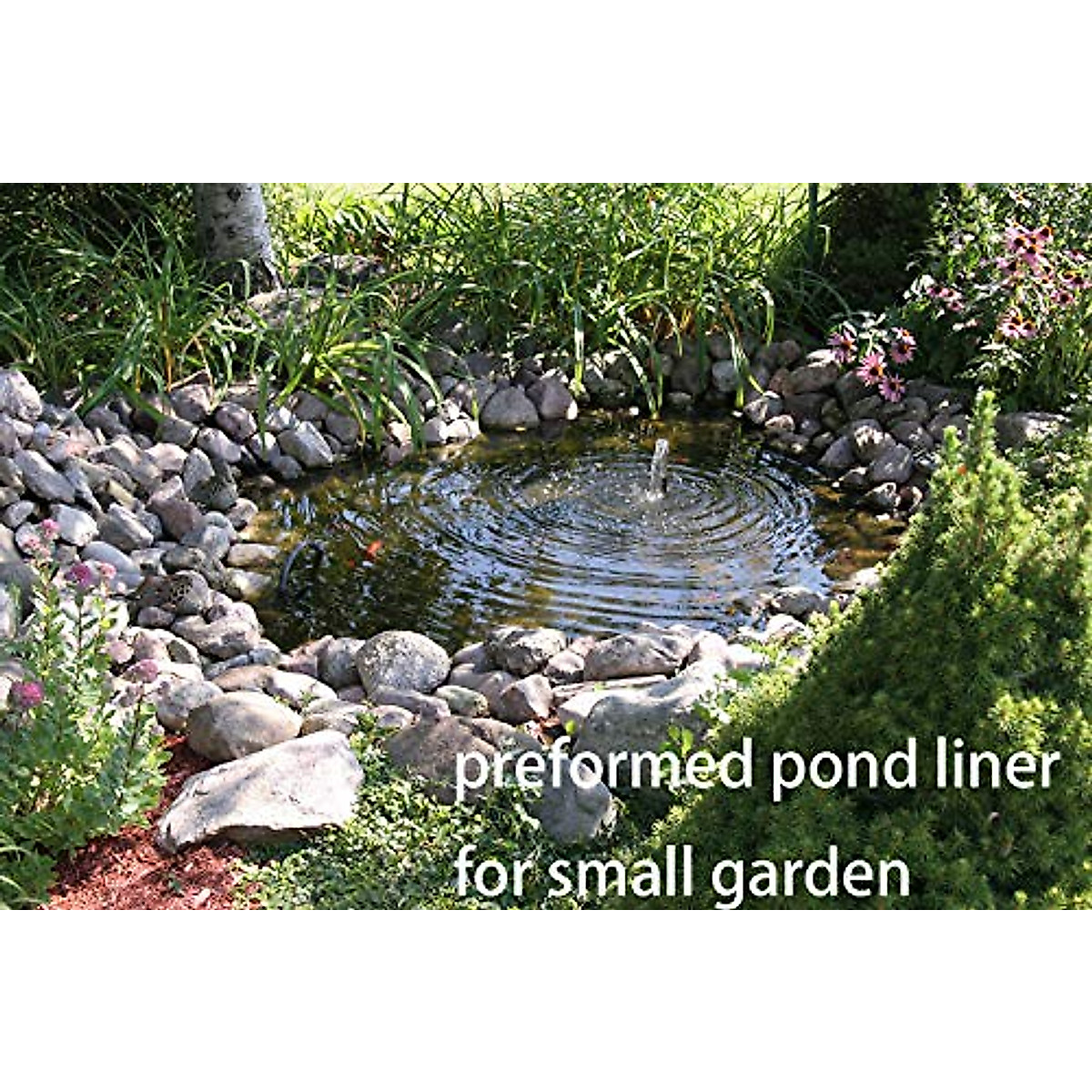 dsdzkj Pond Liner, 6' x 10' Preformed Pond Liner for Koi Ponds and Water Gardens