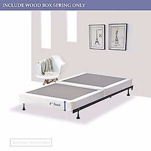 Continental Mattress Fully Assembled 4 inch Split Box Spring For Mattress, Size Queen