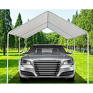 10'X20' Upgraded Heavy Duty Carport Canopy for Car, Outdoor Garage Boat Shelter w/6 Steel Legs and 3 Reinforced Steel Cables, Waterproof Tear-Proof and Anti-UV Panels Sunshine for Party, Wedding