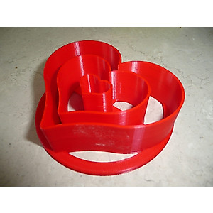 YNGLLC HEART DESIGN PATTERN CONCHA CUTTER MEXICAN SWEET BREAD STAMP MADE IN USA PR4397, Red