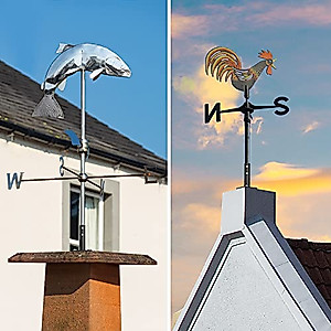 Universal Weathervane Steel Roof Mount Bracket with Hardware, Heavy Duty Outdoor TV Antenna Mounting Pole (Post Mounts)