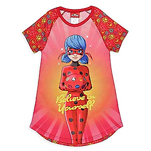 INTIMO Miraculous: Tales of Ladybug & Cat Noir Girls' Nightgown Sleep Pajama Shirt (10/12)
