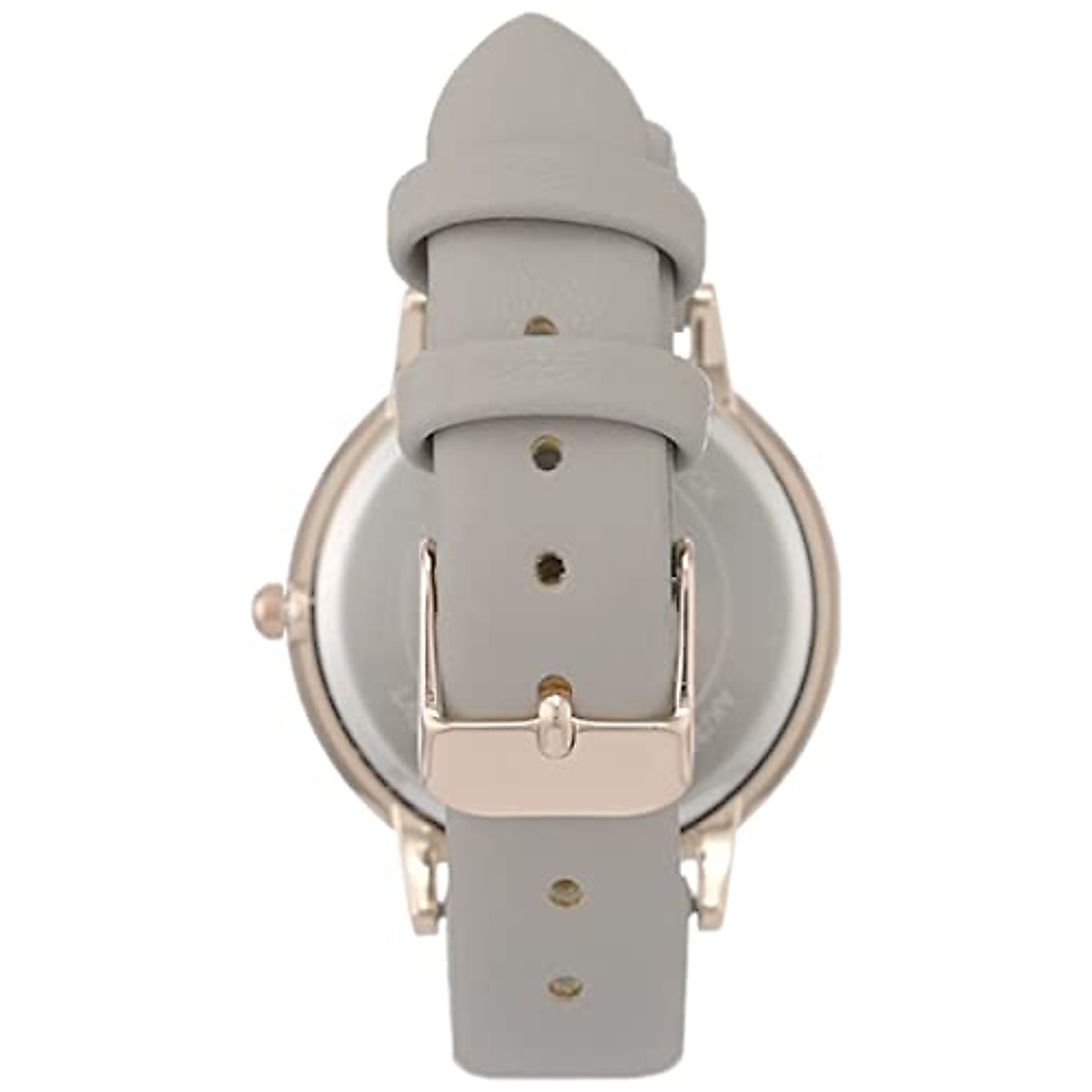 Anne Klein Women's Japanese Quartz Dress Watch with Faux Leather Strap, Gray, 16 (Model: AK/3818RGTP)