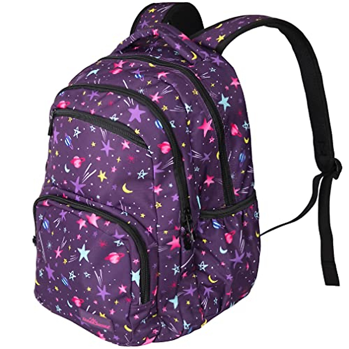 Jingle Bongala Backpack for School College Student Water Resistant Casual Daypack for Travel Fits 17 Inch Laptop and Notebook-Purple Star