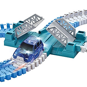 QUOXO Toy Track Car Replacement Only Lane Intersection Accessory for Tracks Playset Add on, Active Bridge Only not Include Toy Car(Activity Bridge)