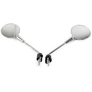 Newsmarts Motorcycle Rearview Side Mirrors, Rear View Mirror For Handlebars Replacement For Vespa Sprint, GTS300ie, Primavera, Elettrica 30/45MPH, For Piaggio, CM262001, CM262002, Chrome