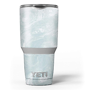 Design Skinz Blue Slate Marble Surface V1 - Skin Decal Vinyl Wrap Kit Compatible with The Yeti Rambler Cooler Tumbler Cups