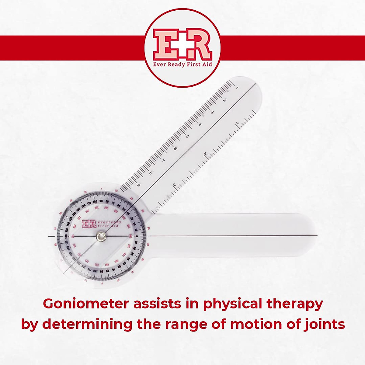 Ever Ready First Aid Plastic 6” Goniometer 360 Degree ISOM
