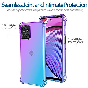 Koarwvc Case for Motorola ThinkPhone Case, Moto ThinkPhone 5G Case, Crystal Clear Case Gradient Slim Anti Scratch TPU ShockProof Protective Phone Cases Cover for Motorola ThinkPhone 2023 (Purple/Blue)
