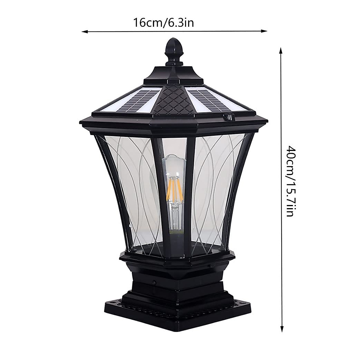 SHUANGZ Solar Post Lights Waterproof and Rust-Proof Aluminum Villa Solar Light Outdoor Fence Pier Mount Vintage Post Lamp for Garden Deck Lighting Home Gate Pillar Lights