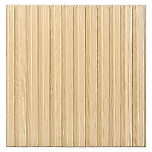 Art3d Slat Wall Panel, 3D Fluted Textured Panel 12-Tile 19.7 x 19.7in. - Oak