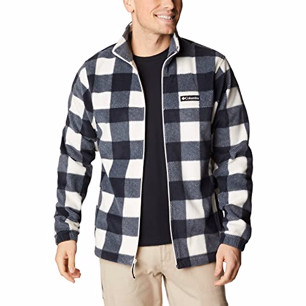 Columbia Men's Steens Mountain Printed Jacket, Chalk Check Print, 4X Big