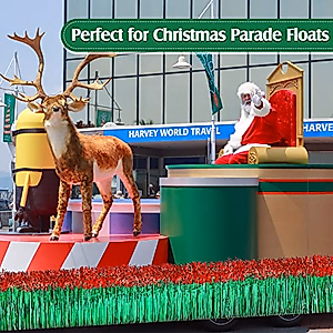 20 Pieces Parade Float Decorations with Foil Fringe Garland Set of 8 and Metallic Twist Garland Set of 12 Shiny Metallic Tassel Banner Ideal for Christmas Floats Party Wall Hanging Decorations