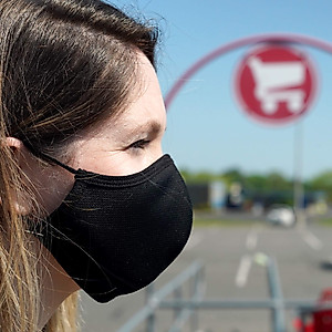 EnerPlex Safety Mask Comfortable 3-Ply Reusable Face Mask - Breathable, Fully Machine Washable Masks for Home Office Work Outdoors - LARGE (3-Pack) - Black.