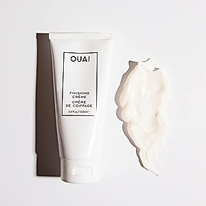 OUAI Finishing Crème. This Lightweight Hydrating Cream Protects from Heat Styling While Smoothing Dry, Split Ends and Adding Shine. Tame Frizz and Add Body. Free from Parabens and Phthalates (3.4 oz)