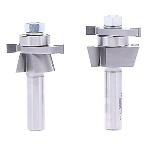 Whiteside 6009 15° Shaker Cabinet Door Router Bit Set, 1/2" Shank, for 1/4" Panels, 2-Piece