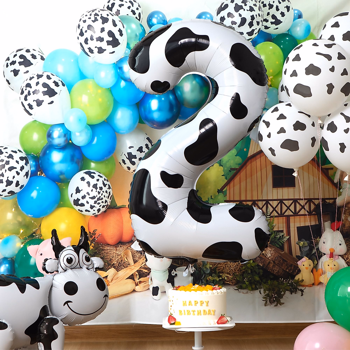 Cow Print Balloon Birthday Decorations Supplies,40 inch Number 1 Balloon | Cowgirl Theme Number Balloons for 1st Birthday Party | Farm Barn Decor for kids