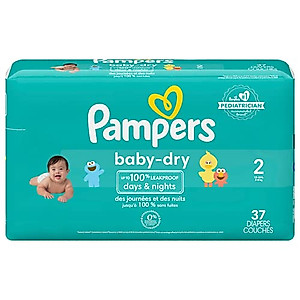 Diapers Size 2, 37 Count - Pampers Baby Dry Disposable Baby Diapers, Jumbo Pack