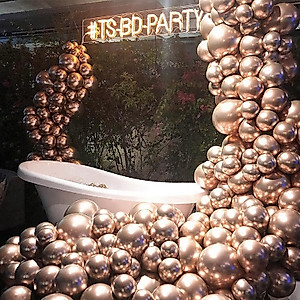 PartyWoo Metallic Rose Gold Balloons, 100 pcs Champagne Gold Balloons Different Sizes Pack of 18 Inch 12 Inch 10 Inch 5 Inch Balloons for Balloon Garland as Party Decorations, Champagne Gold-G112