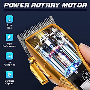 Hair Clippers for Men, Professional Hair Trimmer Barber Set Cordless Beard Trimmer Haircut Grooming Kit Gift for Men/Women/Kids/Pet (Gold)