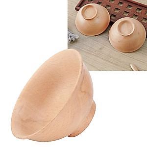 Qioniky Wooden Salad Bowl, Salad Bowls, Durable for Outdoor Camping Restaurant Kitchen(11.5 * 5.5 Beech Plum Blossom Reverse Bowl)