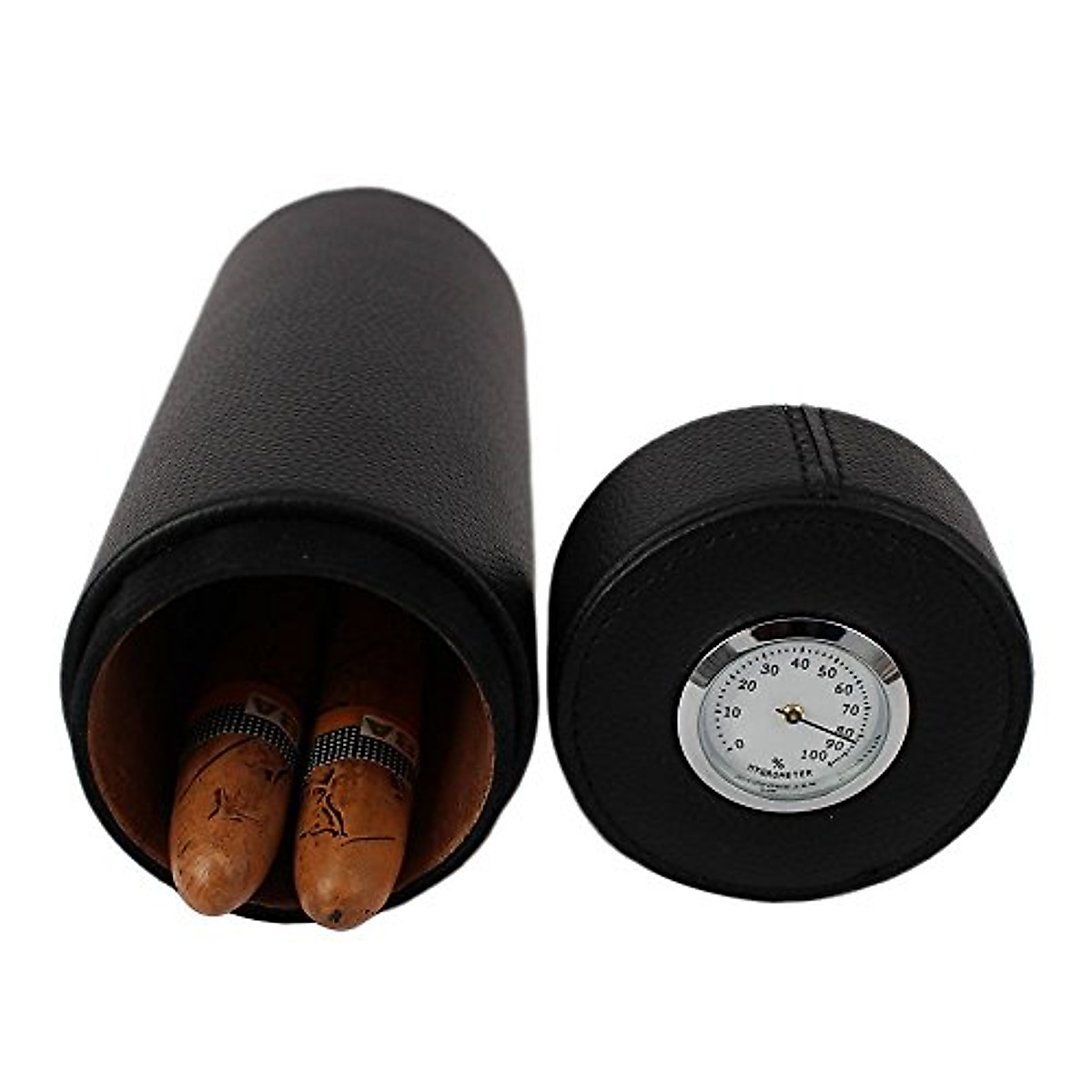 AMANCY Popular Cedar Wood Lined Portable Travel Leather Cigar Humidor Case,Packed by Nice Gift Box