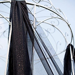 TCDesignerProducts Black Glitter Tulle Wedding Decorating Fabric, 54 Inches x 40 Yards