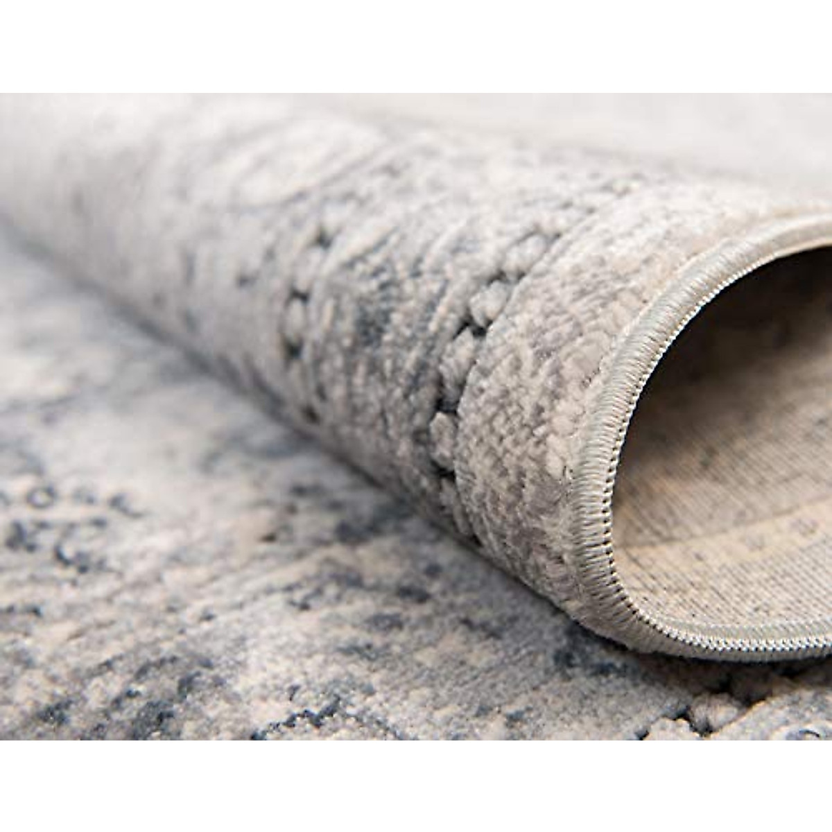 Unique Loom Chateau Collection Victorian, Textured, Vintage, Traditional, Distressed Area Rug, 10 ft x 14 ft (5 in), Navy Blue/Ivory