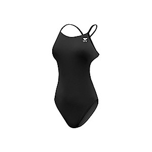 TYR Women's Standard Durafast Elite Cutoutfit Swimsuit, Black, 34