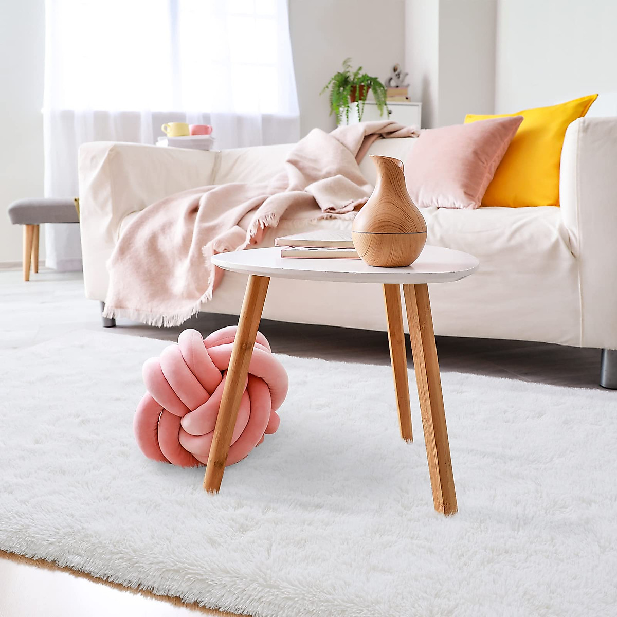 Lascpt Area Rugs for Living Room, Super Soft Fluffy Fuzzy Rug for Bedroom, Cream White Furry Shag Rug 6x9, Plush Carpet Home Decor for Girls Kids Dorm Room, Accent Indoor Non-Slip Baby Nursery Rug