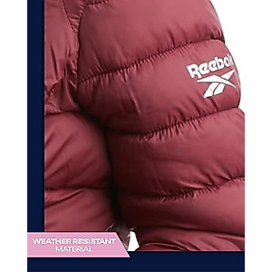 Reebok Women's Winter Jacket - Heavyweight Quilted Puffer Parka Coat - Sherpa Lined Ski Jacket for Women (S-XL), Size X-Large, Classic Maroon