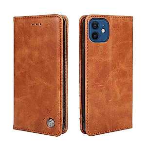 CyrGuard Phone Cover Wallet Folio Case for Samsung Galaxy A40, Premium PU Leather Slim Fit Cover for Galaxy A40, Anti-Dirt, Brown